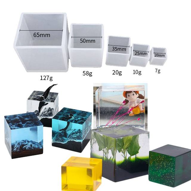 Mirror cube silicone mold handmade DIY production crystal drop glue dry ...