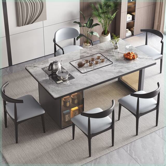 Modern light luxury slate tea table living room home balcony tea table ...