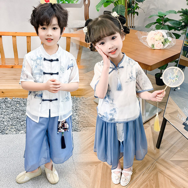Children's Hanfu Chinese Ethnic Style Summer Kindergarten Clothes ...