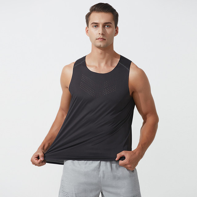 Quick-drying sports vest men's summer breathable ice silk marathon ...