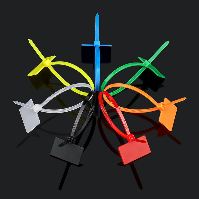 Signing nylon tie color 4*150 signal plastic network cable label tag ...