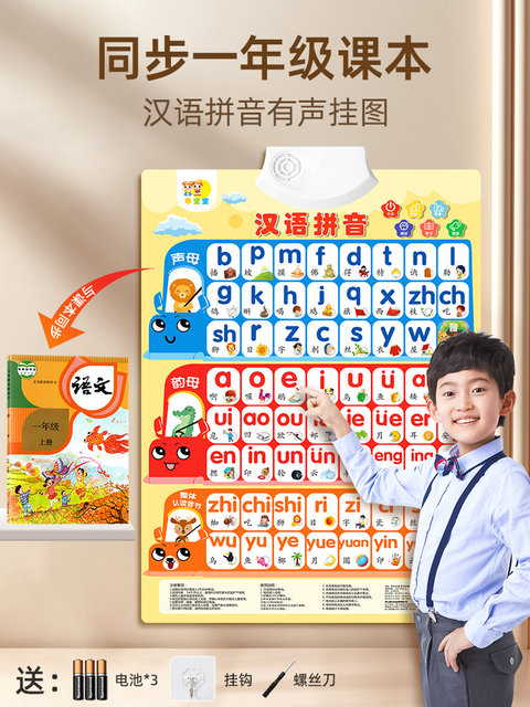 First-grade children's enlightenment literacy wall chart with audio ...