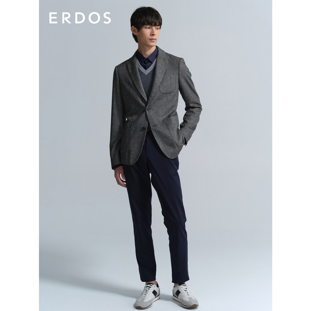 ERDOS men's autumn and winter velvet suit slim business formal jacket suit