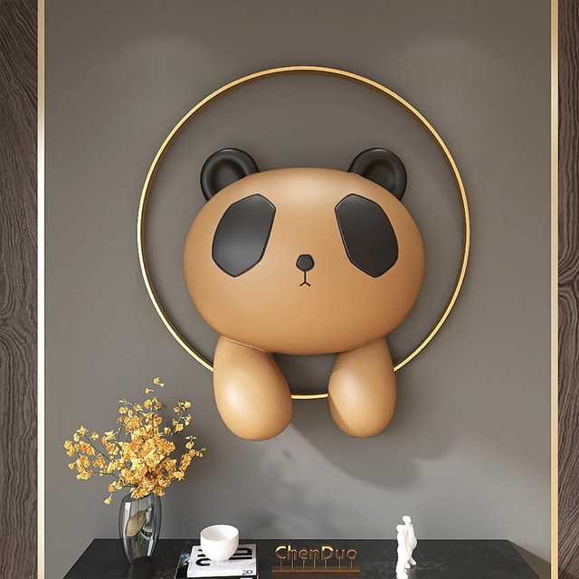 Panda wall decoration modern minimalist living room TV background wall ...