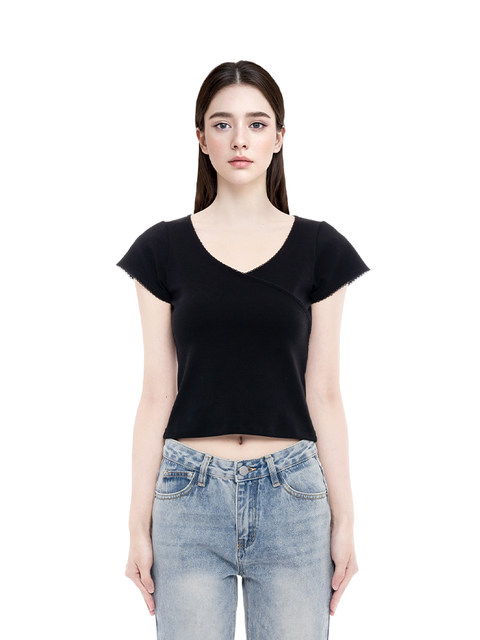 BM top Sweet and spicy top design feel 2024 new female short -sleeved ...