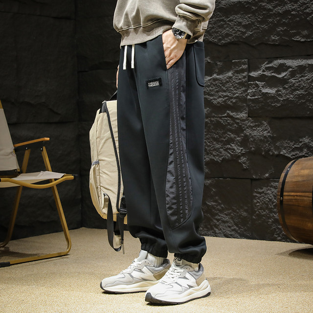 Autumn and winter velvet thickened sweatpants men's loose leggings ...