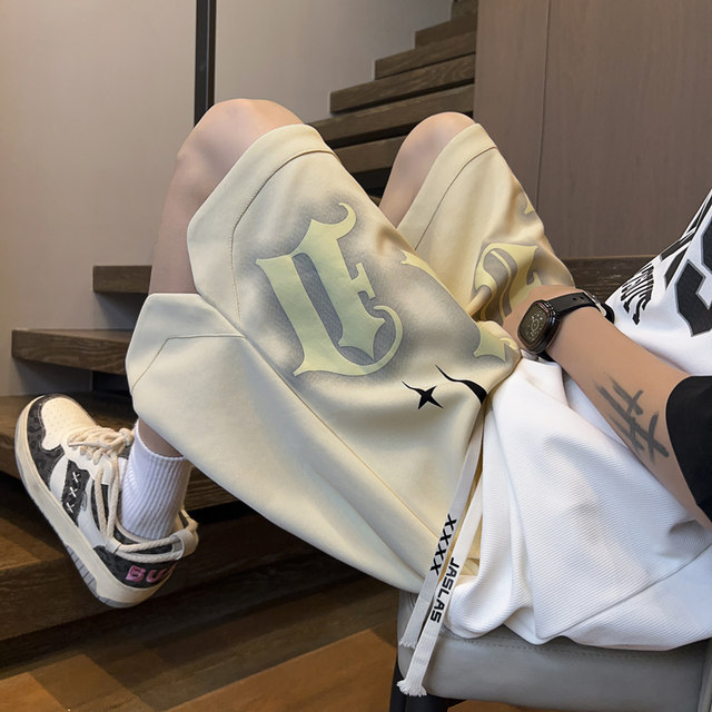 American high street sports shorts for men's summer outer wear loose ...