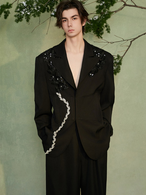 Jiechi Liu Ye Weiyang New Chinese Beads Loose Loose Poison suit Jacket ...