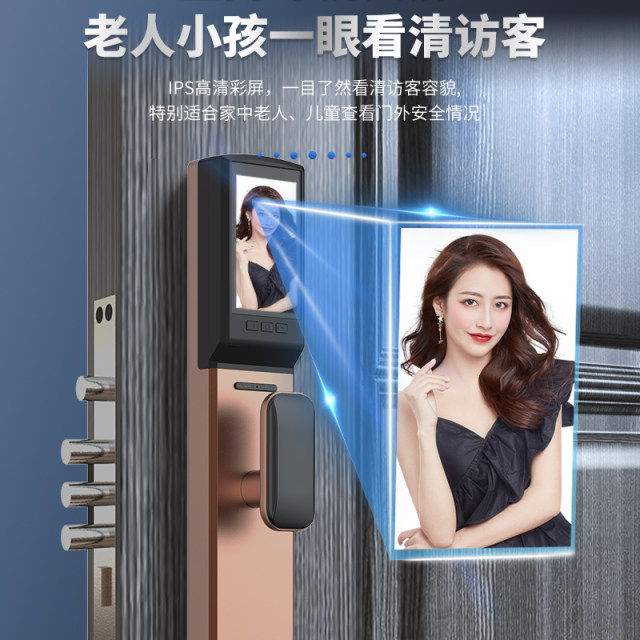 Fully automatic fingerprint lock, anti-theft door, household electronic password lock, face ...