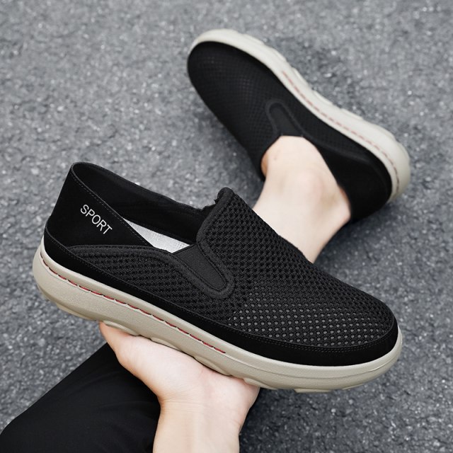 Mesh shoes for men 2024 summer new breathable over-the-foot old Beijing mesh shoes one-leg ...