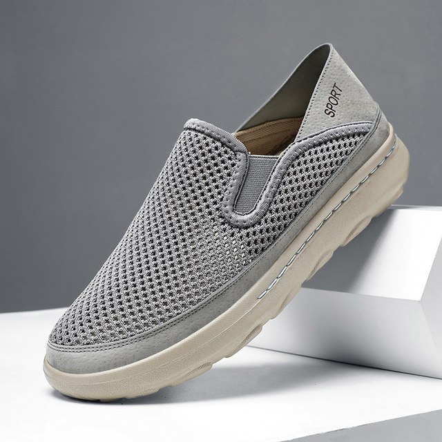Mesh shoes for men 2024 summer new breathable over-the-foot old Beijing mesh shoes one-leg ...