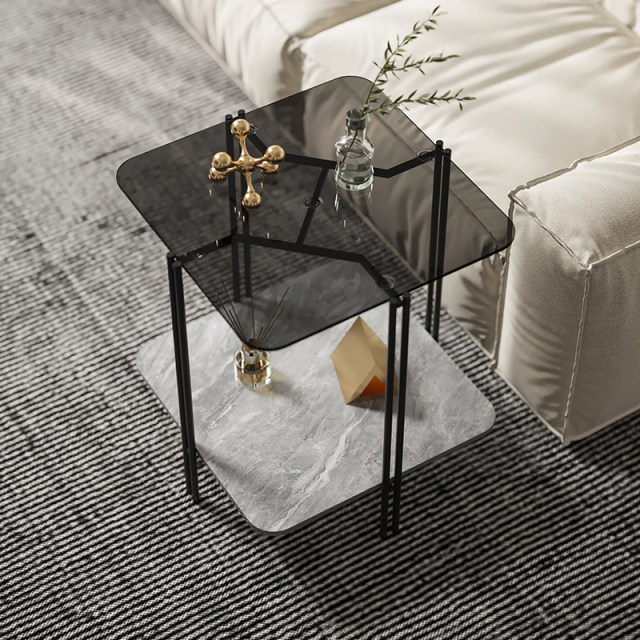 Modern minimalist living room sofa small table side cabinet bedside ...