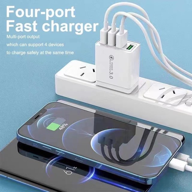 4USB port fast charging QC3.0 multi-port 48w mobile phone charger Australian standard charging ...