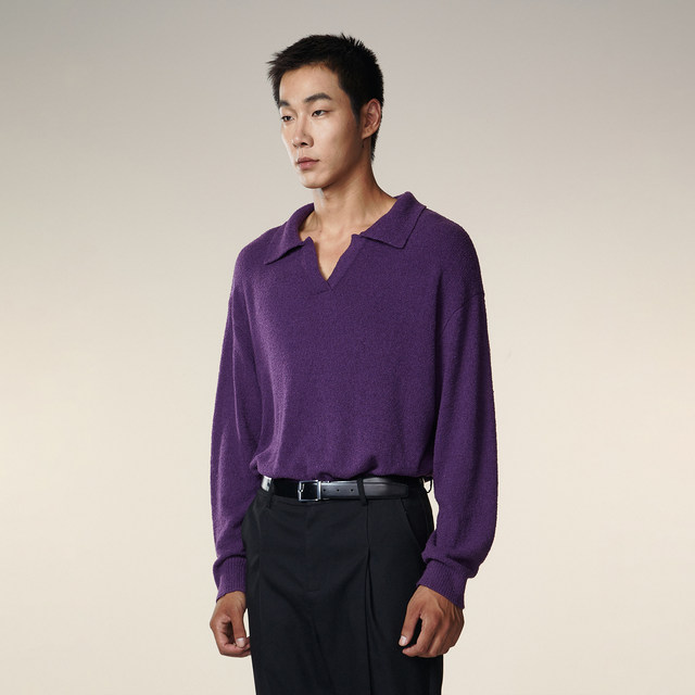 KiKat/Monet foggy purple ModernRetro matte wrinkled heavy-weaved Polo ...