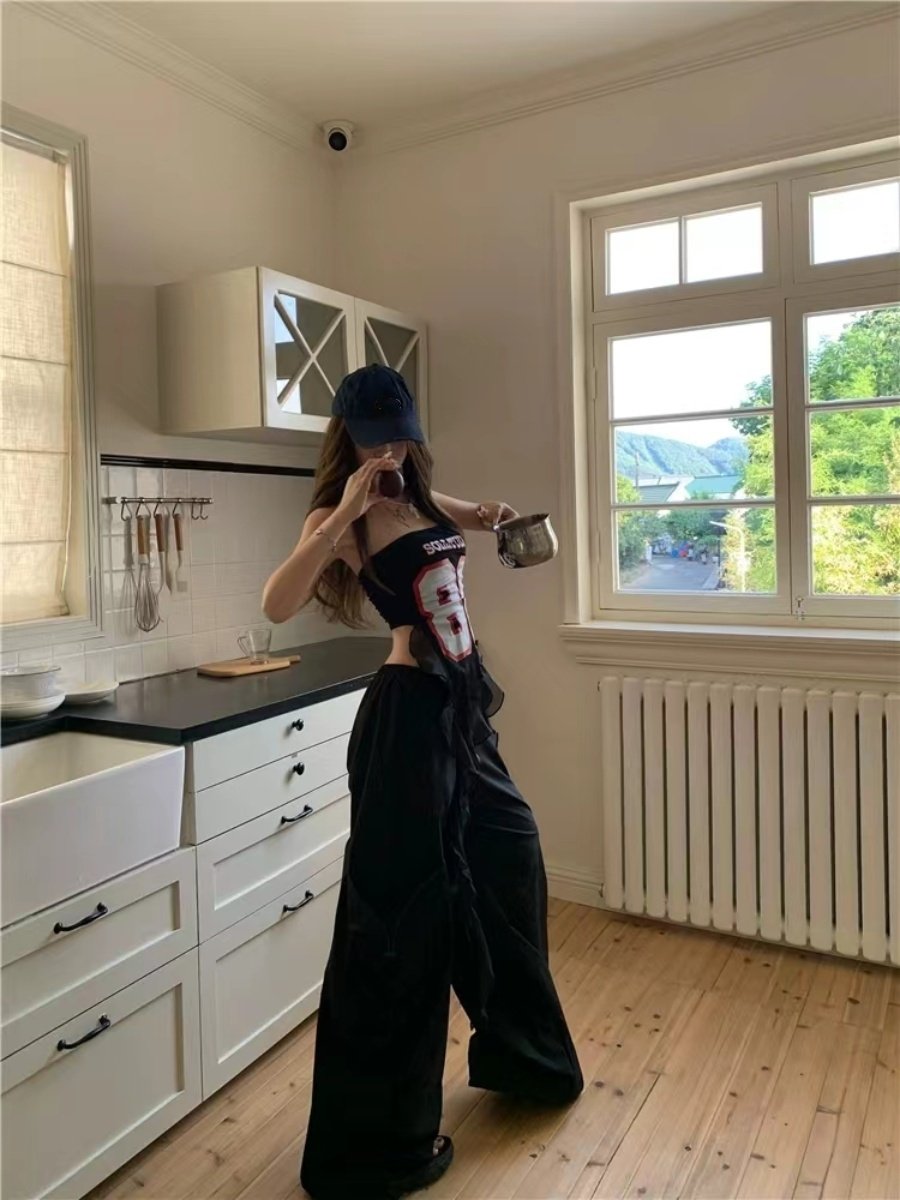 Hot Girl Suit 2024 Summer New Design Streamers Sexy Tubeless Vest Top ...