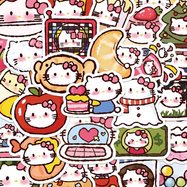 90 cartoon cute hellokitty stickers ins style creative mobile phone ...