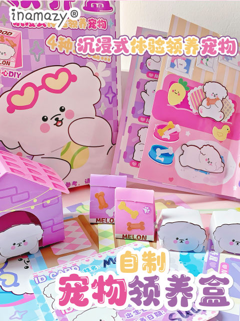 Inamazy homemade pet adoption box handmade DIY girl toy three ...