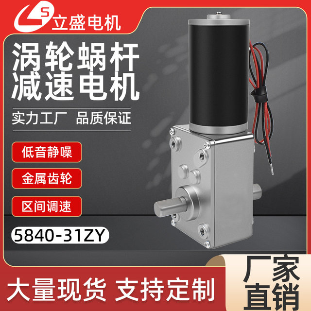 5840-31ZY double output shaft DC reduction motor micro turbine worm low speed speed regulating ...