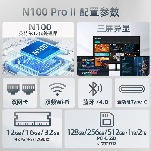 Bestcom 12th generation N100 mini host computer micro desktop soft ...