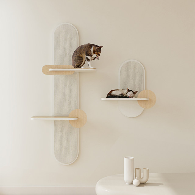 Ragdoll cat springboard wall cat jumping platform toy solid wood ...