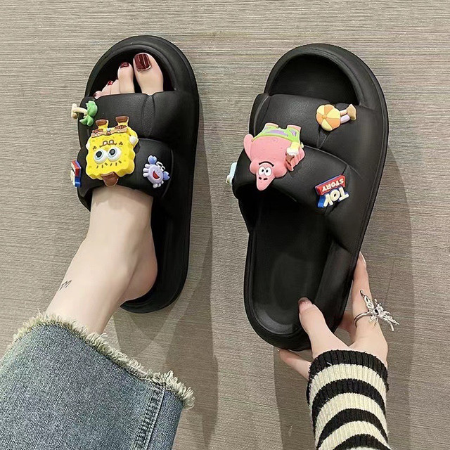Cute Spongebob slippers for women summer Internet celebrity fashion ins ...
