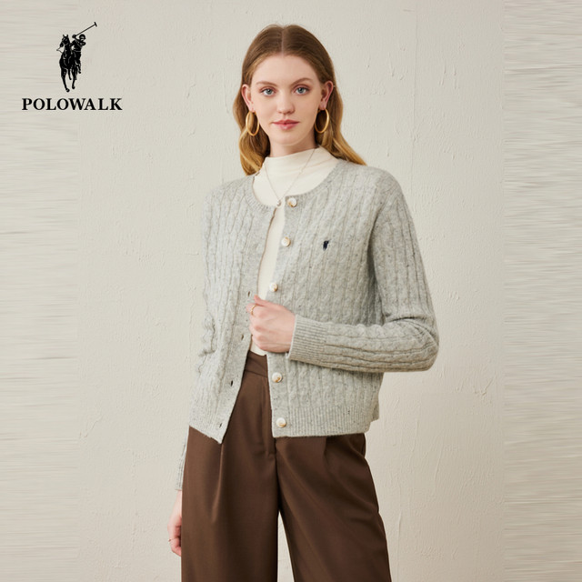 POLOWALK Ms. Wool sweater new 2024 autumn and winter twisted knitted ...