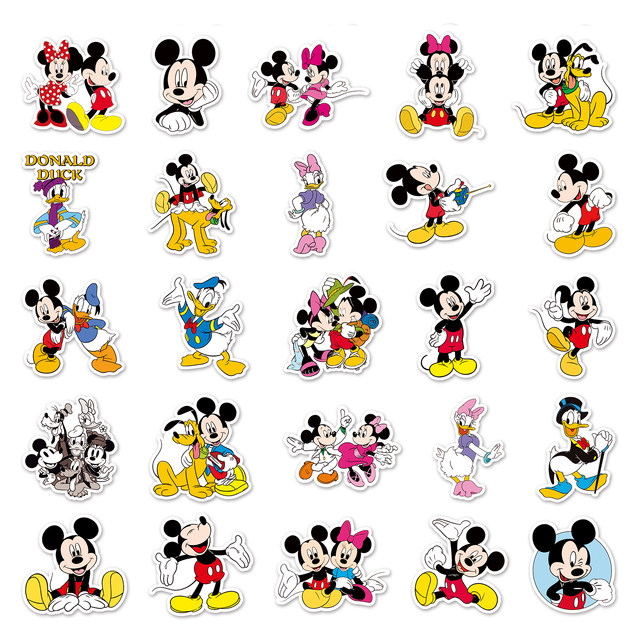 100 popular animated Mickey Mouse cartoon stickers, cute children's ...