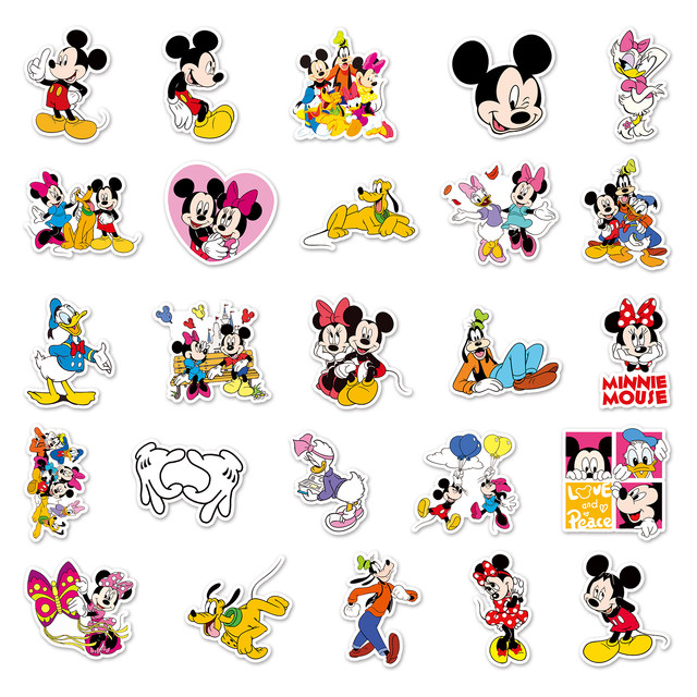 100 popular animated Mickey Mouse cartoon stickers, cute children's ...
