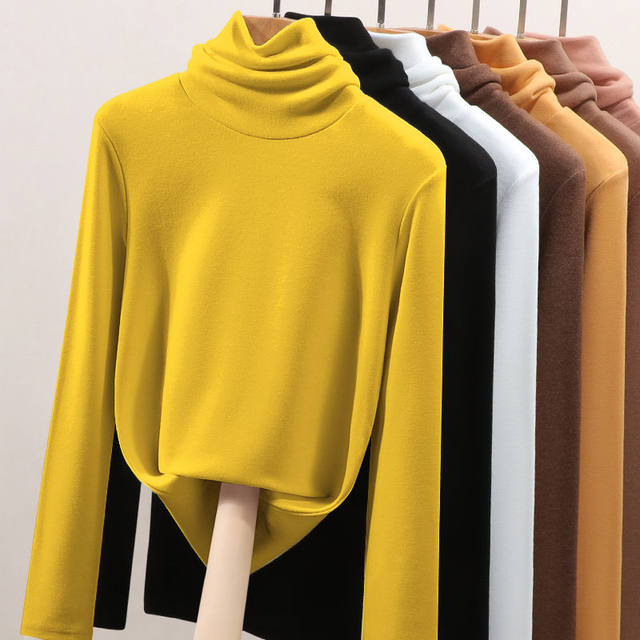 Double -sided vungle high -neck warm bottom shirt female inward 2024 ...