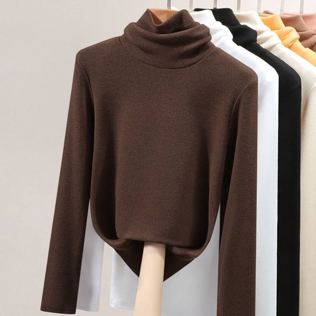 Double -sided vungle high -neck warm bottom shirt female inward 2024 ...