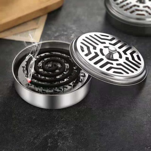 Mosquito incense stove with lid, household ash tray, fireproof creative ...