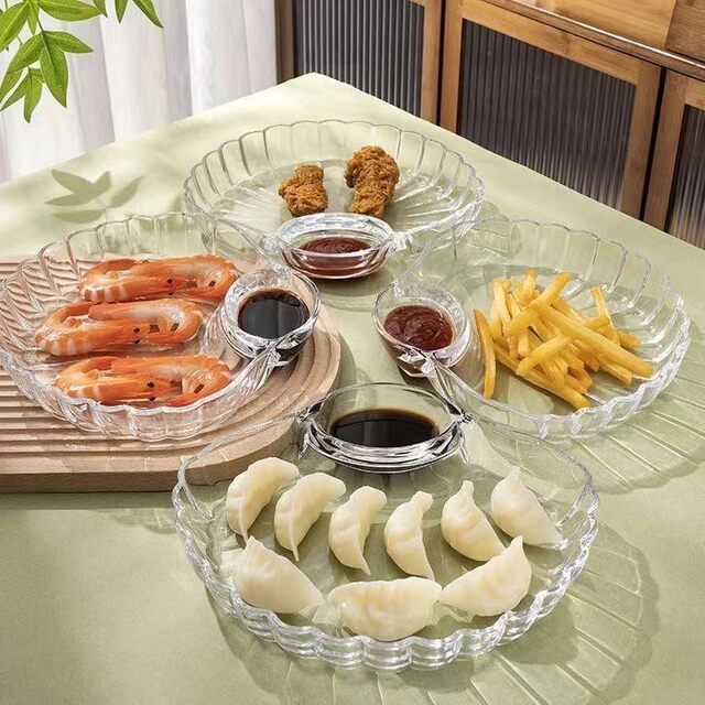 Household dumpling plate shell-shaped multi-functional dipping plate ...