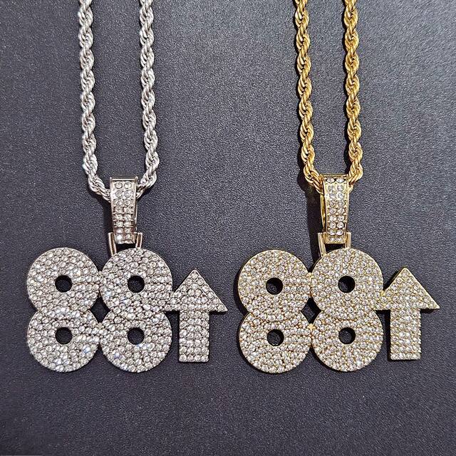 Official genuine 88 rising drill pendant necklace singer same hip -hop ...