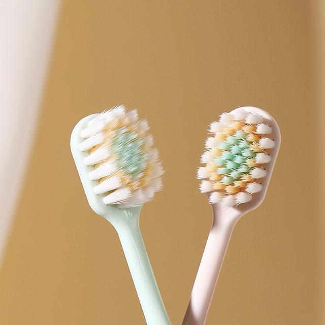 Wide-head soft-bristle toothbrush soft-bristle quality student couple ...