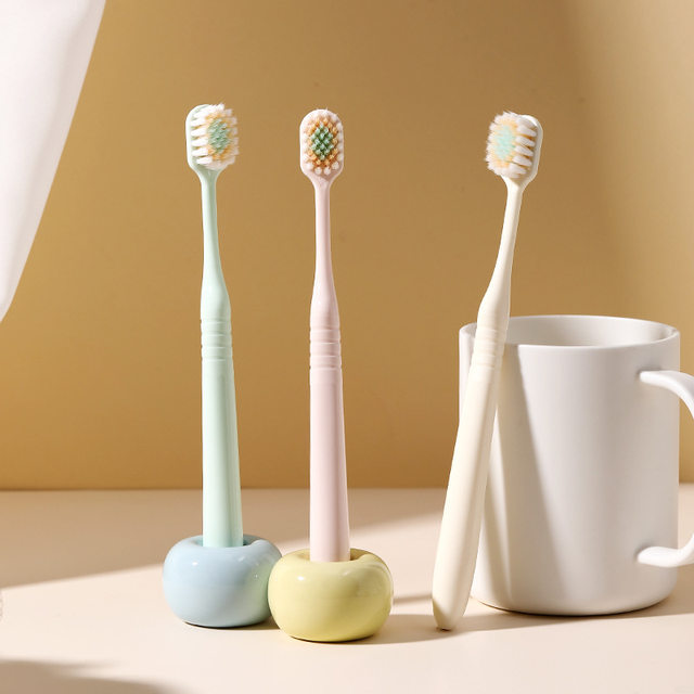 Wide-head soft-bristle toothbrush soft-bristle quality student couple ...