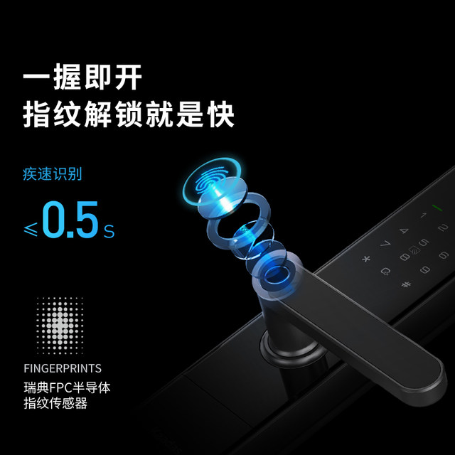 Cadiz F300 home handle electronic anti-theft magnetic card induction fingerprint password smart ...