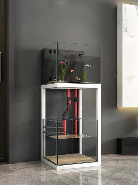 Three -legged fish tank special shelf simple double -layer base metal ...