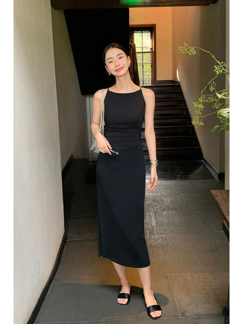 Maven Lin French one-shoulder halter neck suspender skirt for women in ...