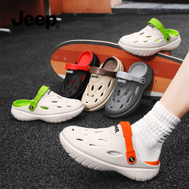 JEEP Jeep Crocs Men's Summer Outer Slippers 2024 New Baotou Sandals Men ...