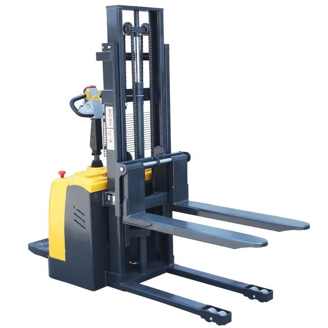 Fully electric forklift stacking truck small automatic battery hydraulic stacking truck lift ...