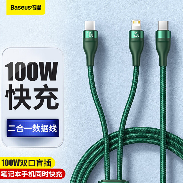 Baseus double-ended Type-C data cable two-in-one PD100W charging cable ...
