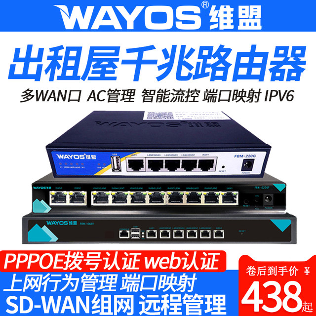 Weimeng Gigabit wired router multi-WAN port broadband overlay rental ...