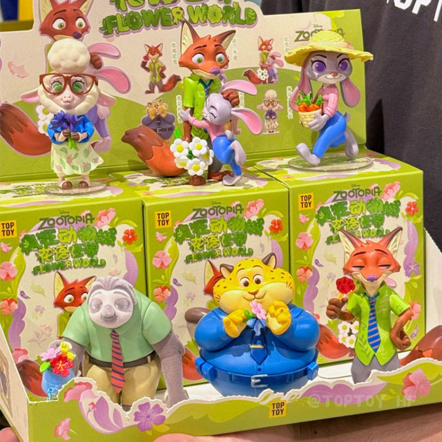 Genuine Disney Zootopia Flower World Blind Box Figure Trendy Desktop ...