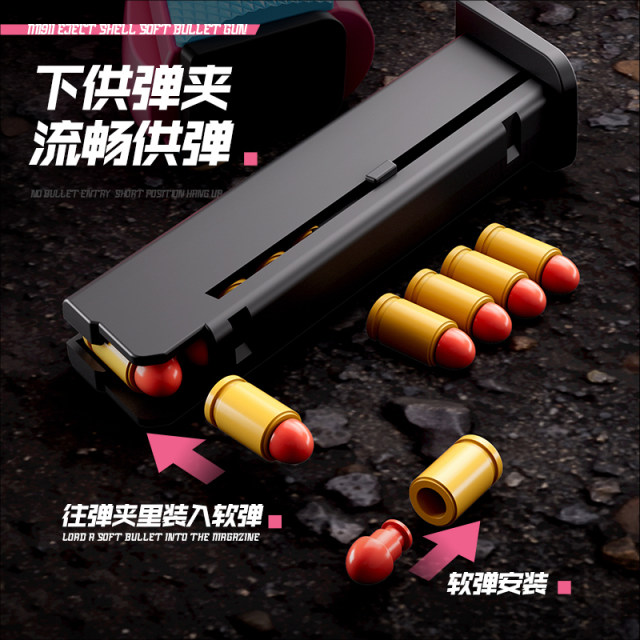 M1911 Automatic Shell-Ejecting Soft Bullet Gun Glock Artificial Mini ...