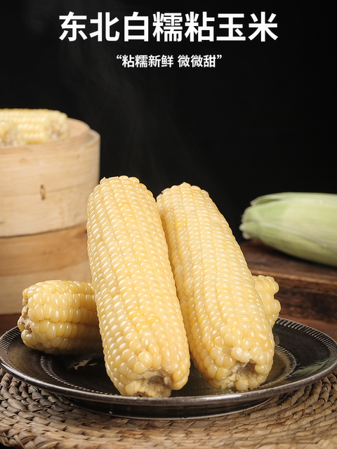 10 Pieces of White Glutinous Corn Vacuum-Packed, Fresh, Delicious ...