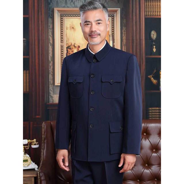 Zhongshan suit men's middle-aged and elderly suit father's suit grandpa ...