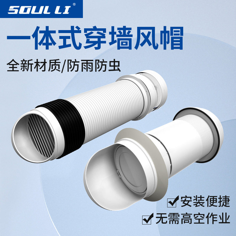 Shouli Wall-Through Hood - Bathroom Range Hood Vent - Plastic Exterior ...