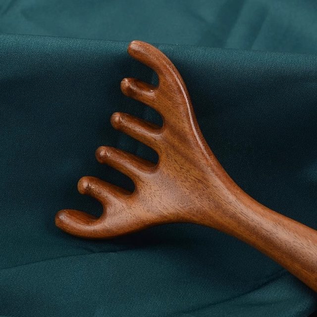 Head massage claw imitation wood deer antler comb scalp meridian comb ...