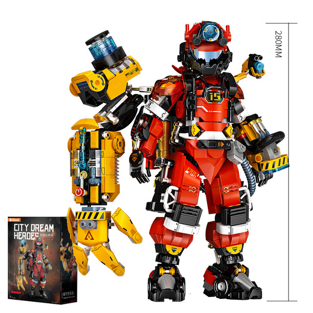 iblock cyber firefighter half mecha building blocks city dream hero ...