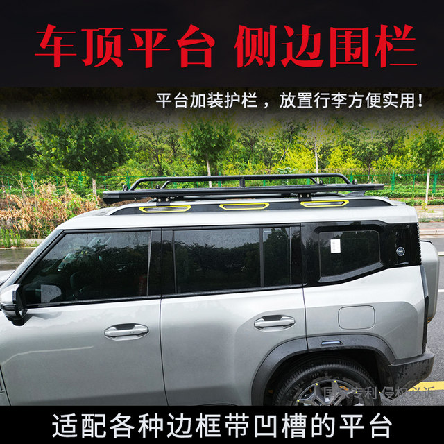 The roof luggage rack platform sidebar encirclement barrier rail T ...